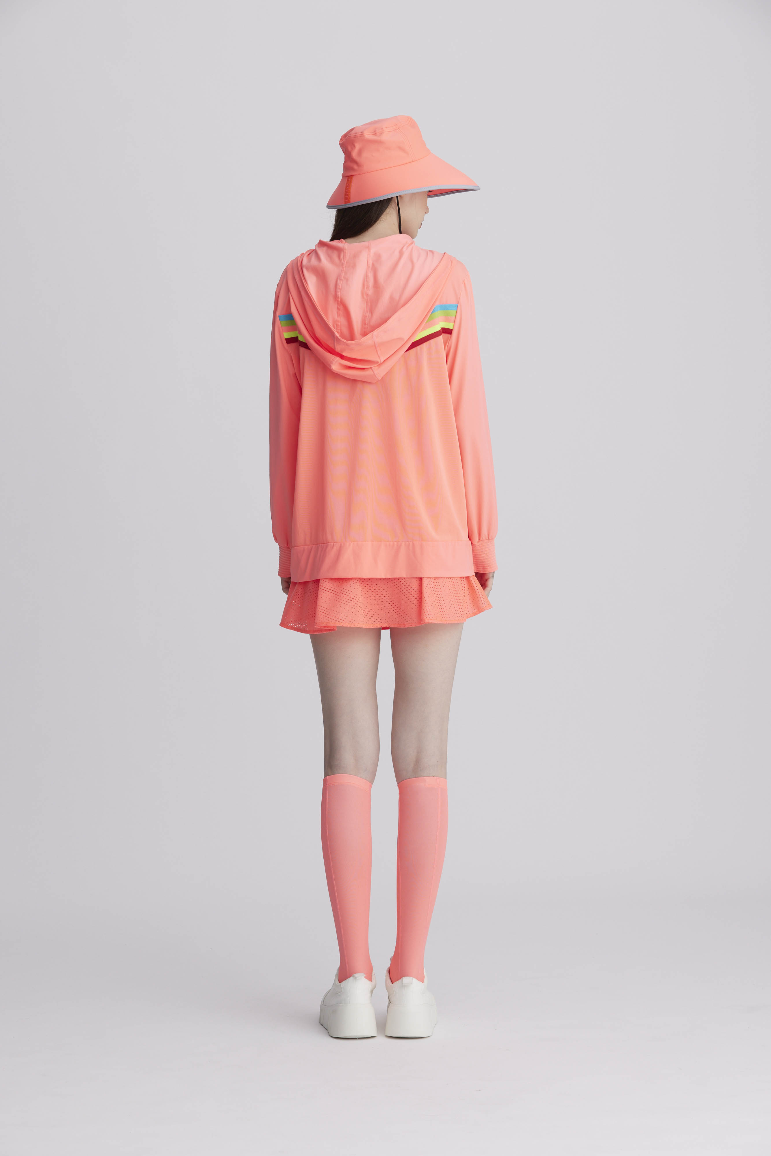 彩虹線條透氣連帽T | HOII后益